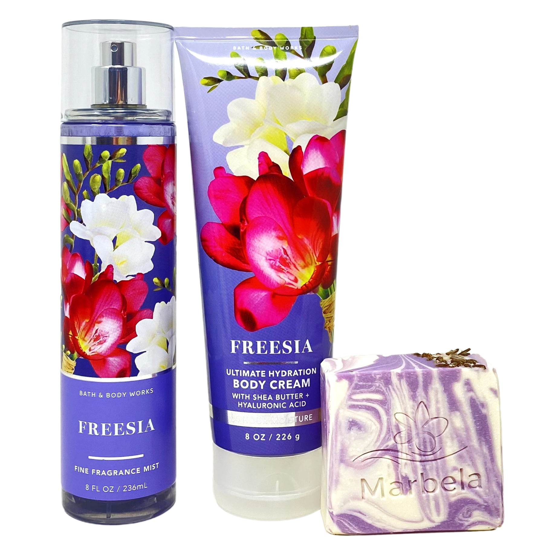 Bath & Body Works FREESIA 2 Piece Bundle with a Marbela Lavender Dream ...