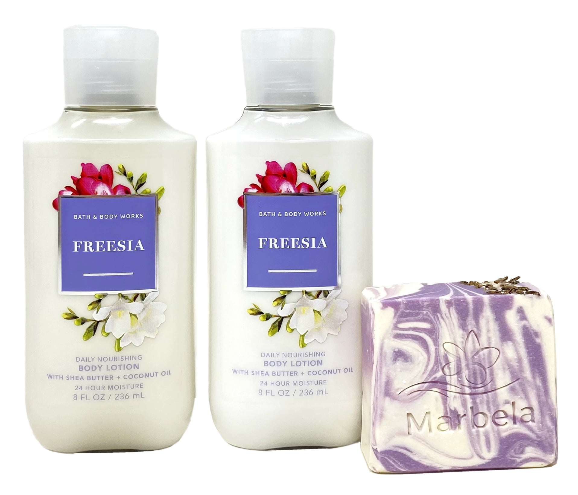 Bath & Body Works FREESIA 2 Piece Daily Nourishing Body Lotion Bundle ...