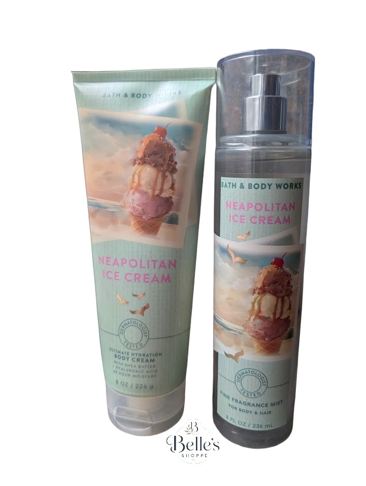 Bath & Body Works Fragrance and Body Cream Set Neapolitan Ice Cream (2 ...