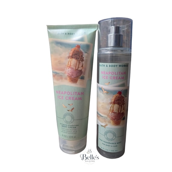 Bath & Body Works Fragrance and Body Cream Set Neapolitan Ice Cream (2 ...