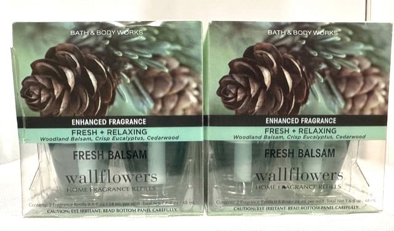 Bath & Body Works Fresh Balsam Wallflowers Home Fragrance Refills, 0.8 ...