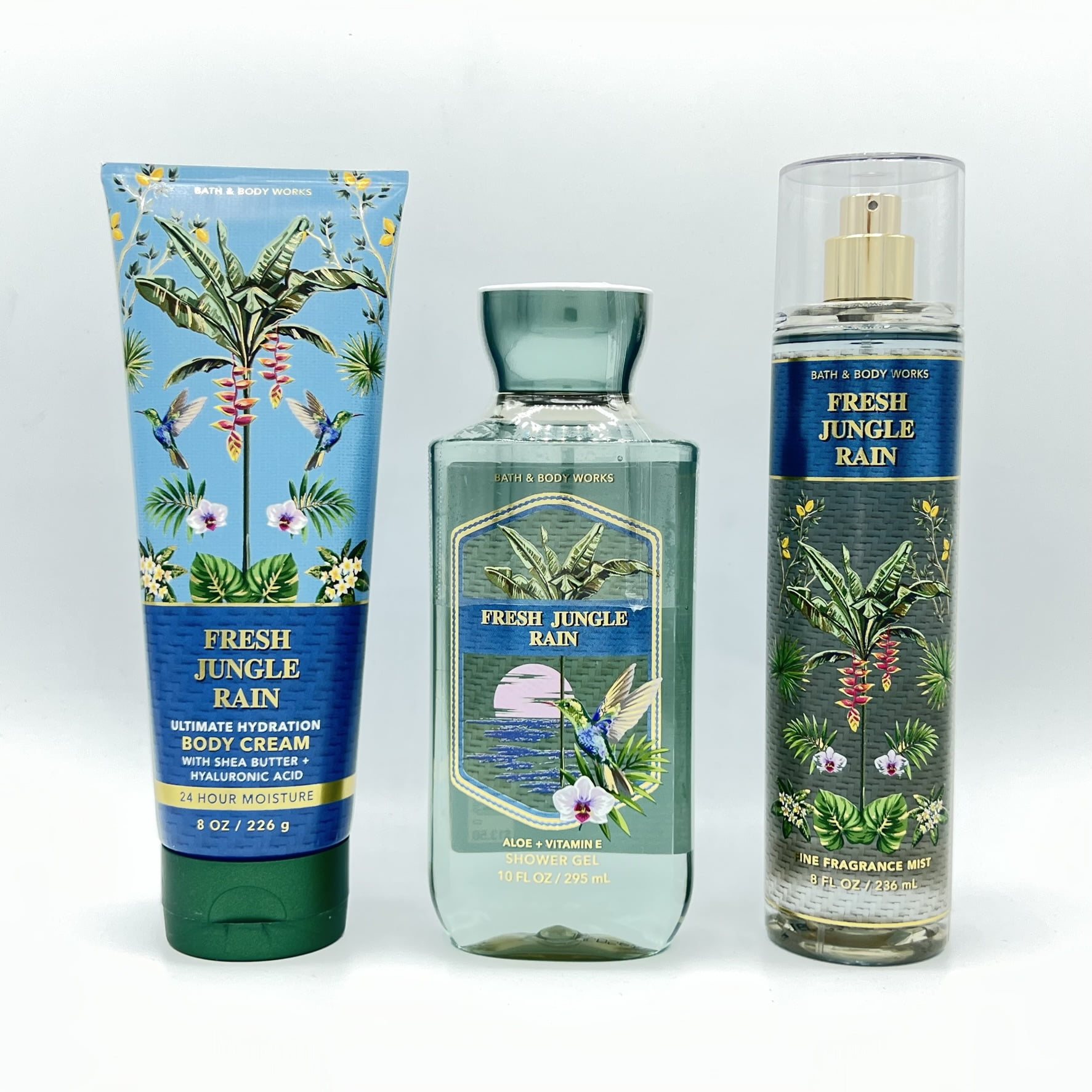 Bath & Body Works Fresh Jungle Rain Body Cream, Shower Gel and Fine ...