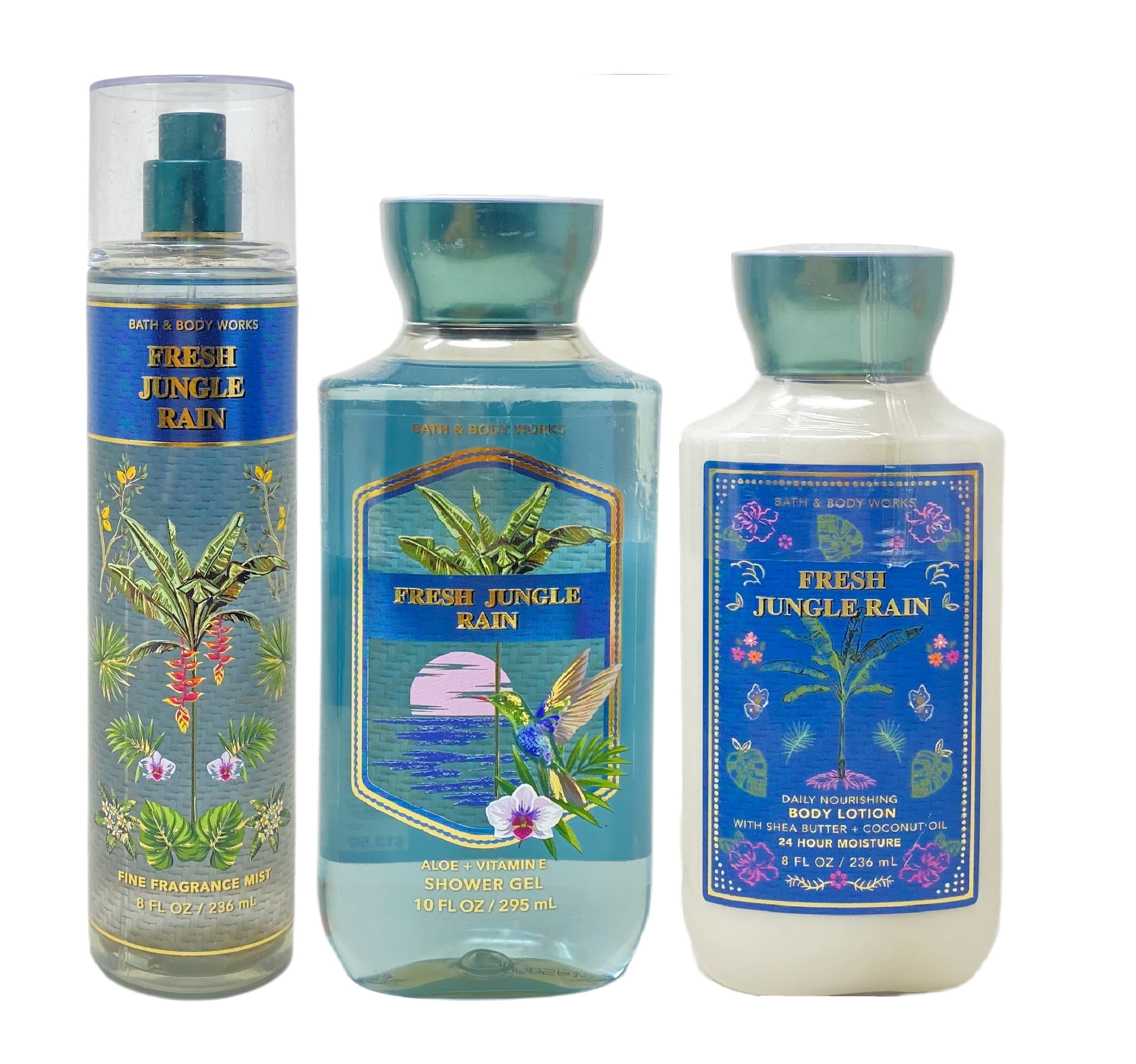 Bath & Body Works Fresh Jungle Rain - Trio Gift Set -Fragrance Mist ...