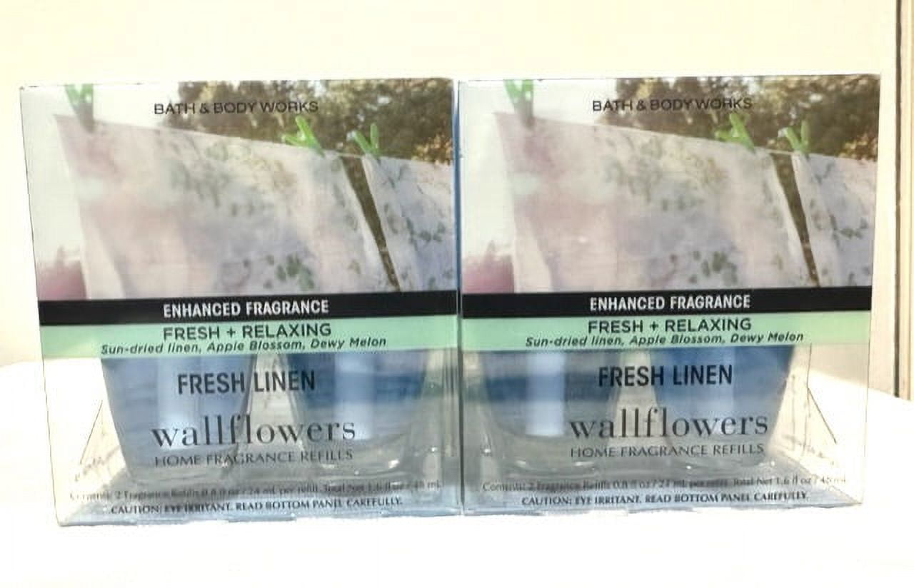 Bath & Body Works Fresh Linen Wallflowers Home Fragrance Refills - 4 ...