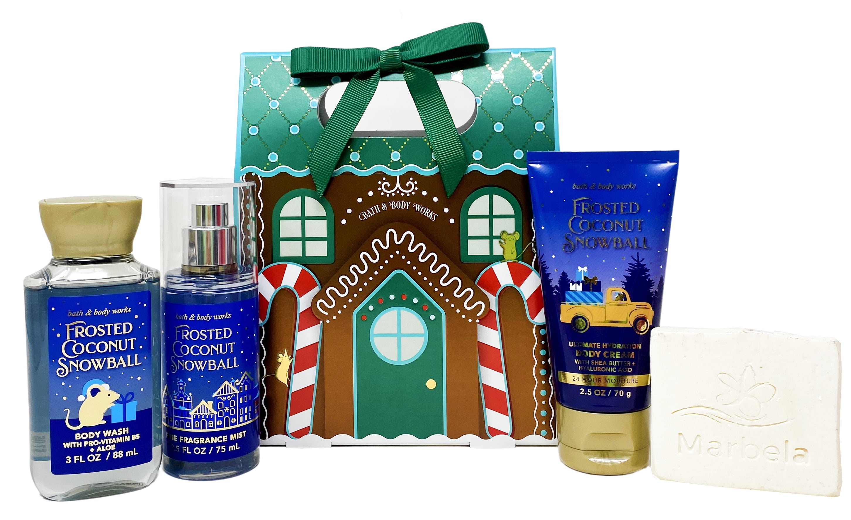 Bath & Body Works Frosted Coconut Snowball - Mini Gift Set - Fine Fragrance Mist, Body Cream and ...