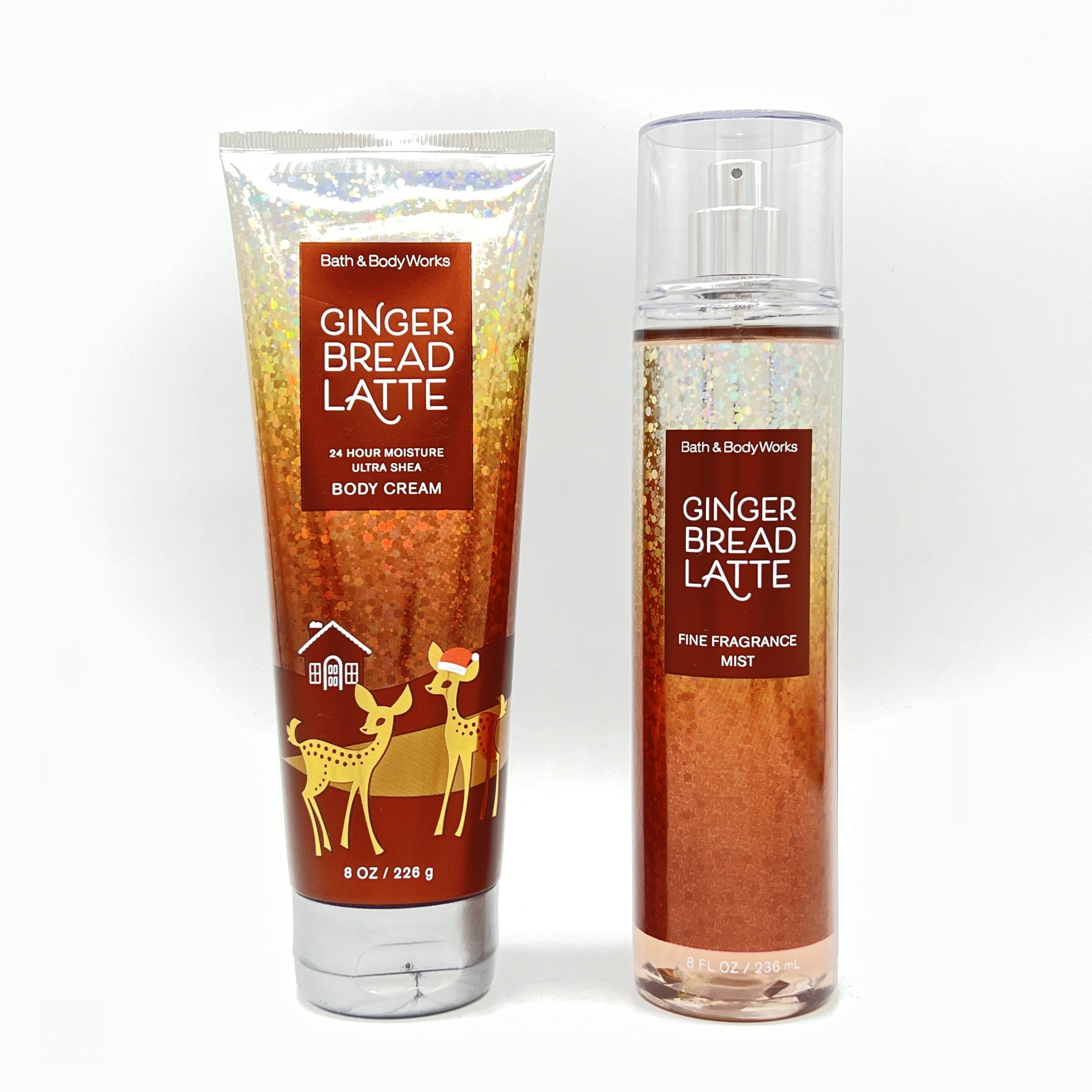 Bath & Body Works Christmas Gingerbread Latte Body Cream & Fine Fragrance Mist Bundle, Holiday ...