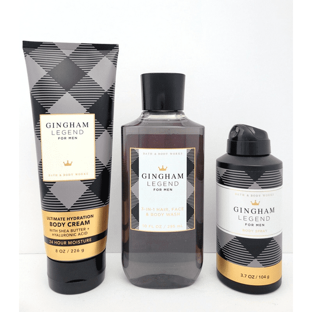 Bath & Body Works Gingham Legend Men's Body Cream Body Wash ...