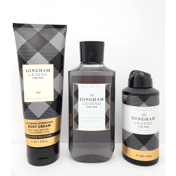 Bath & Body Works Gingham Legend Men's Sandalwood Scented Body Cream ...
