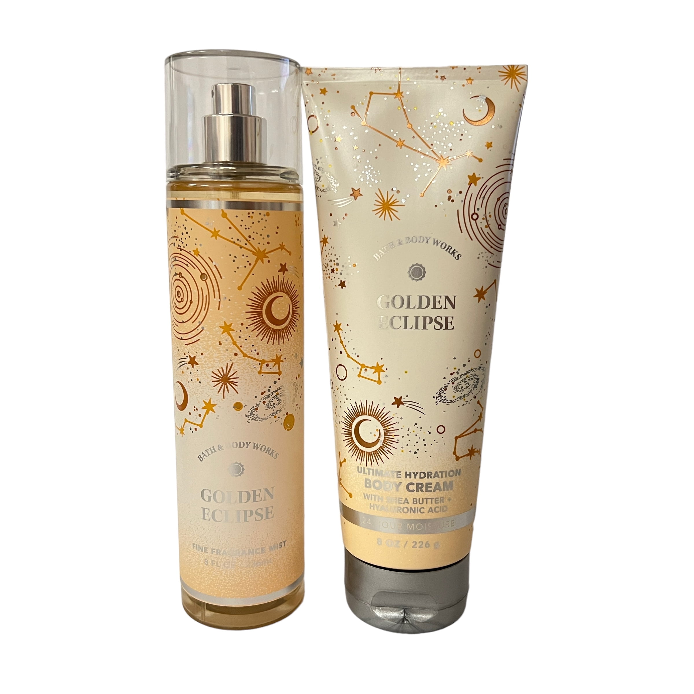 Bath & Body Works Golden Eclipse Fine Fragrance Mist & Body Cream Set 8 ...