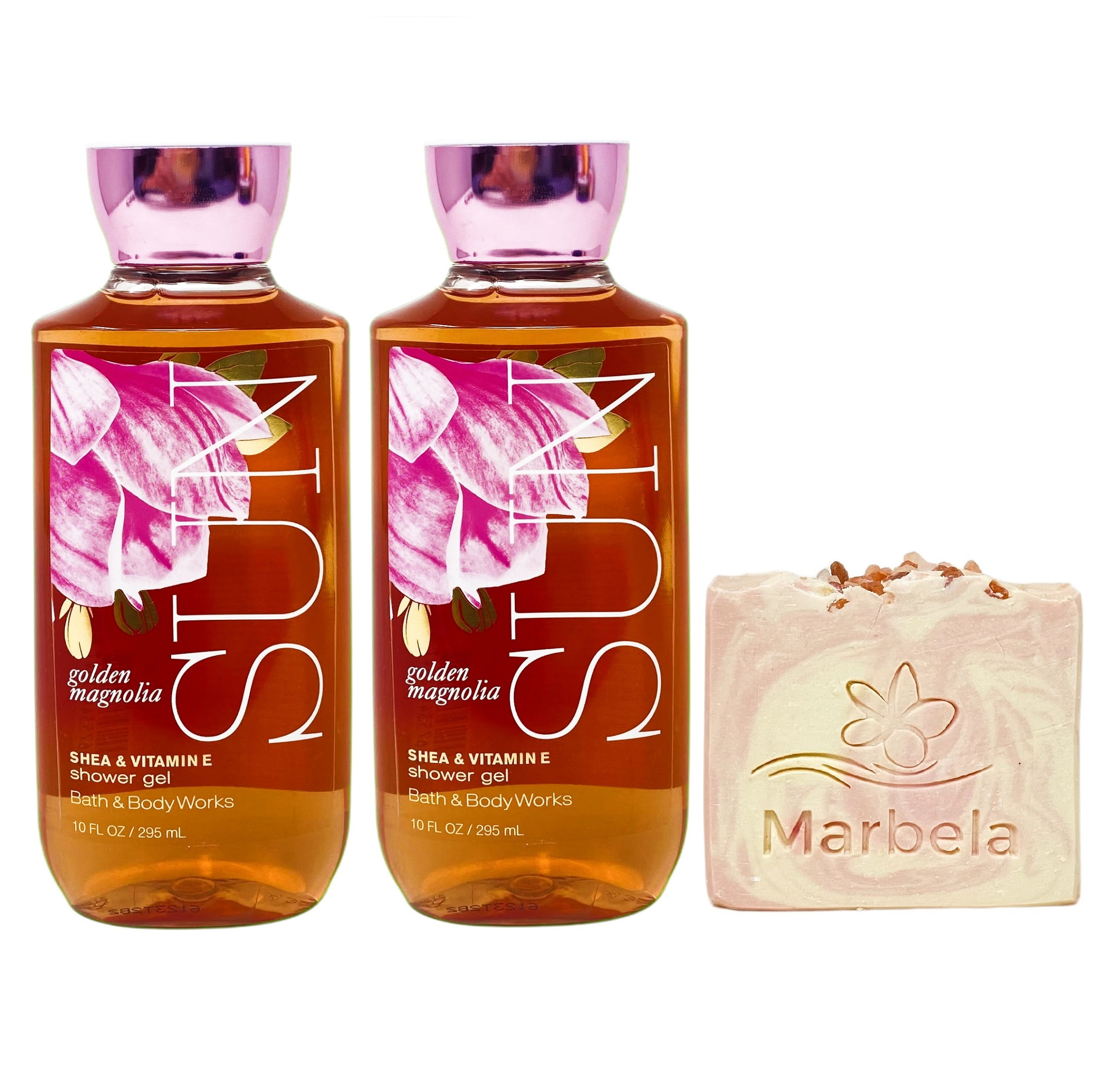 Bath & Body Works Golden Magnolia Sun 2 Pack Shower Gel Bundle with a ...