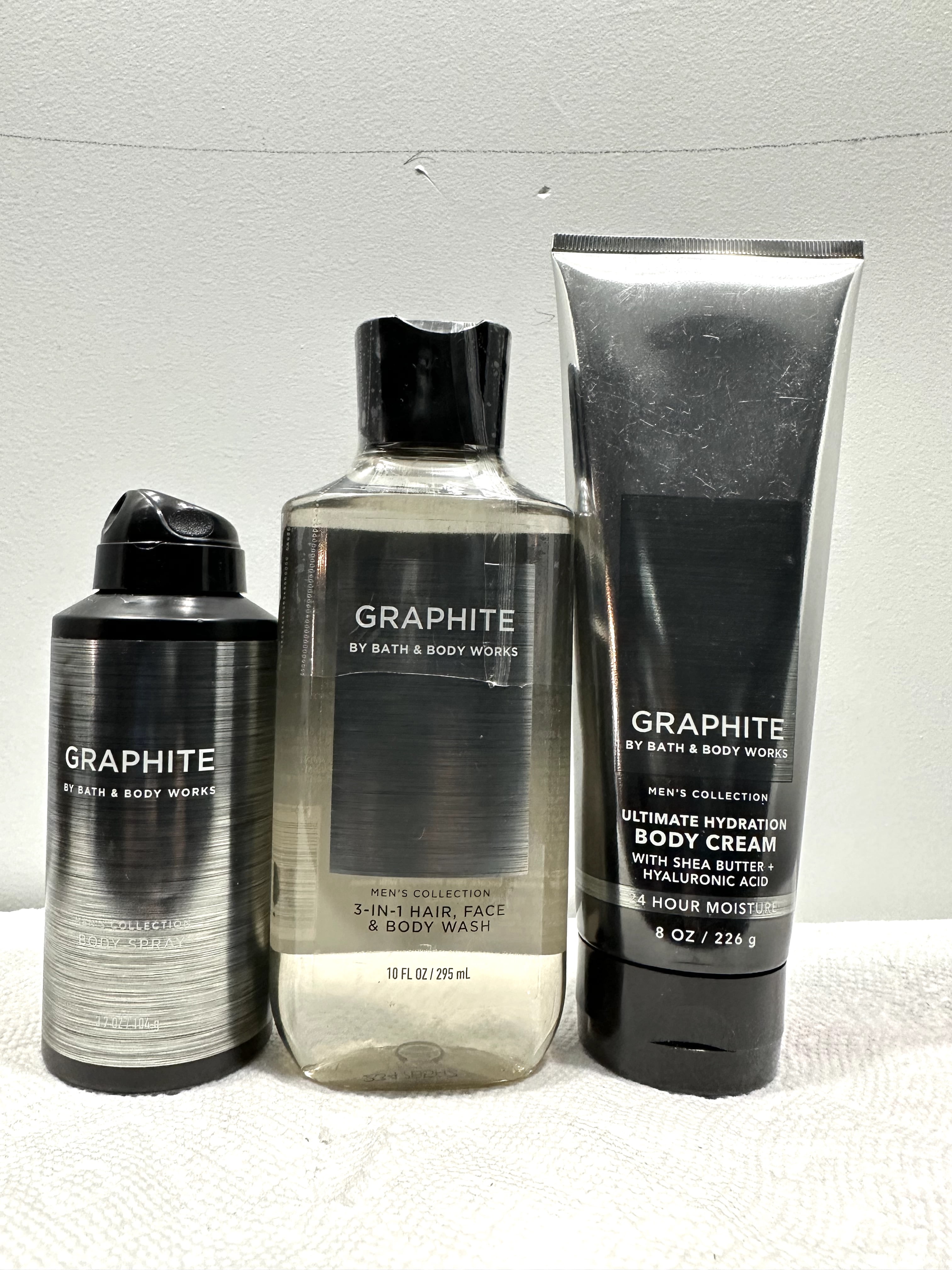 Bath & Body Works Graphite Men's Collection 3 Piece Gift Set (Body ...