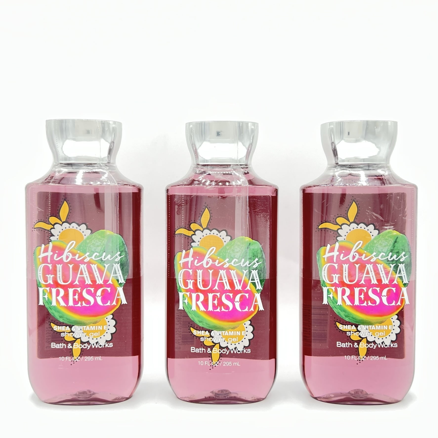 Bath And Body Works Hibiscus Guava Fresca 10oz Shower Gel Pack Of 3