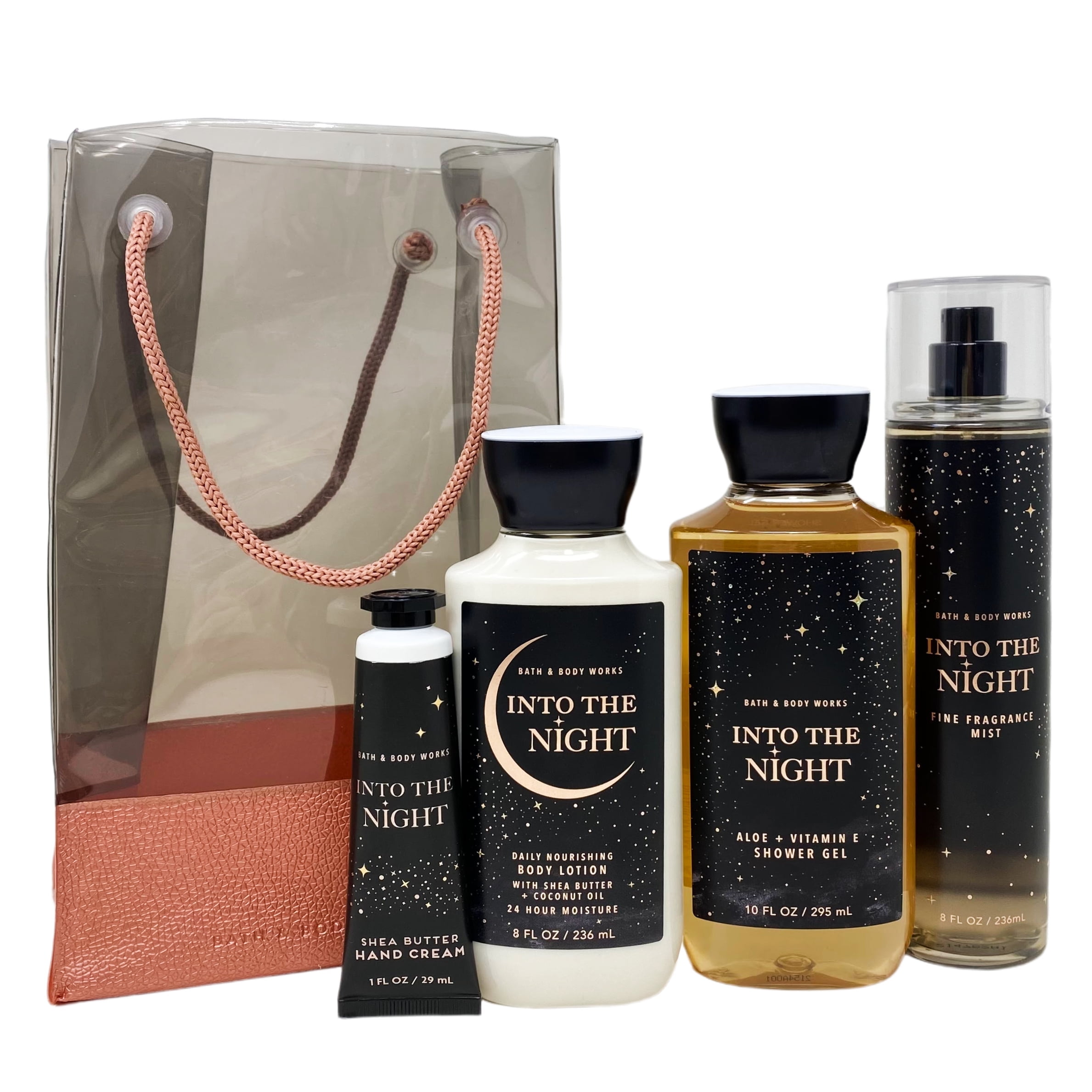 Bath & Body Works Into the Night Gift Bag Set - Fine Fragrance Mist, Shower Gel, Body Lotion ...