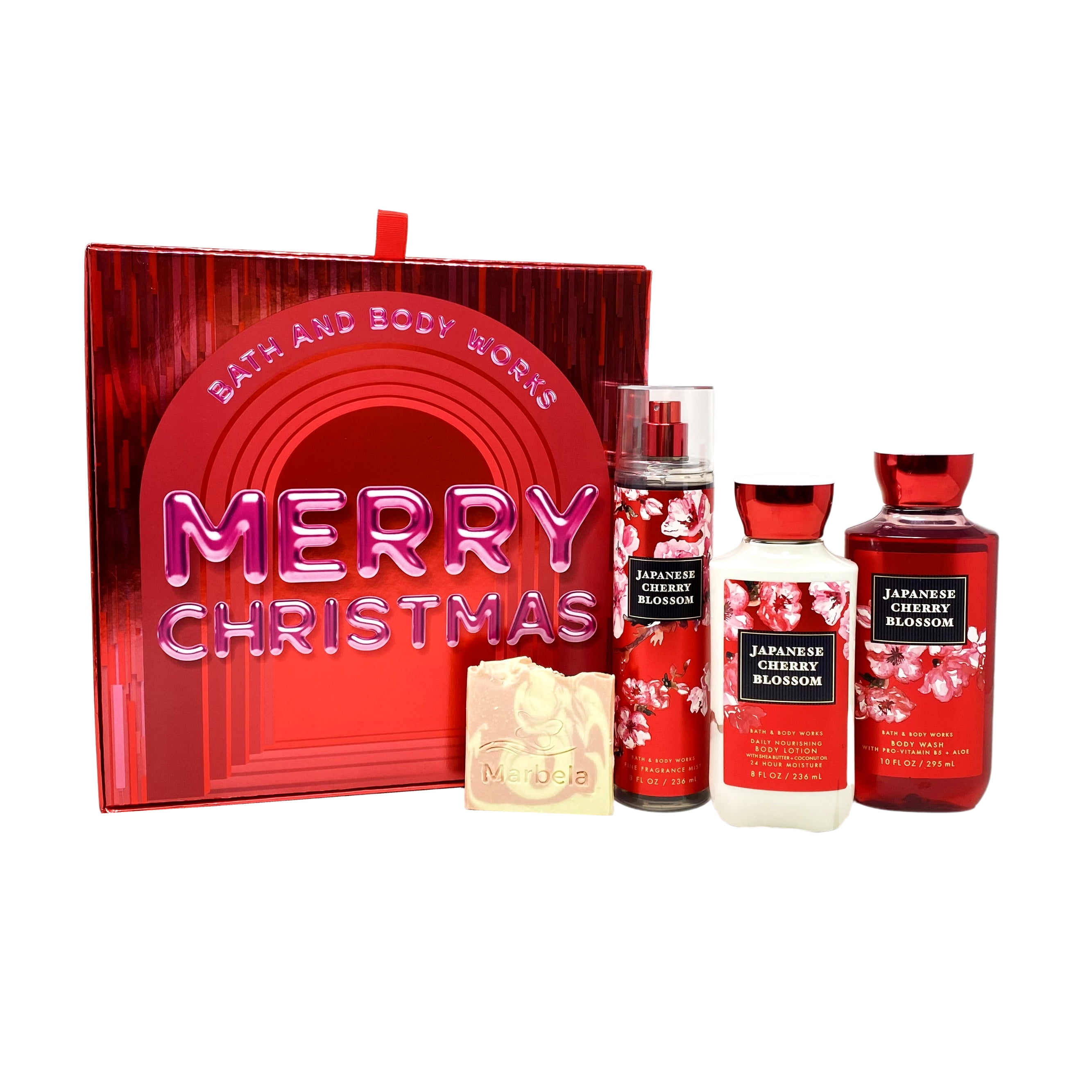 Bath & Body Works Japanese Cherry Blossom - Gift Box Set - Fine Fragrance Mist, Shower Gel and ...