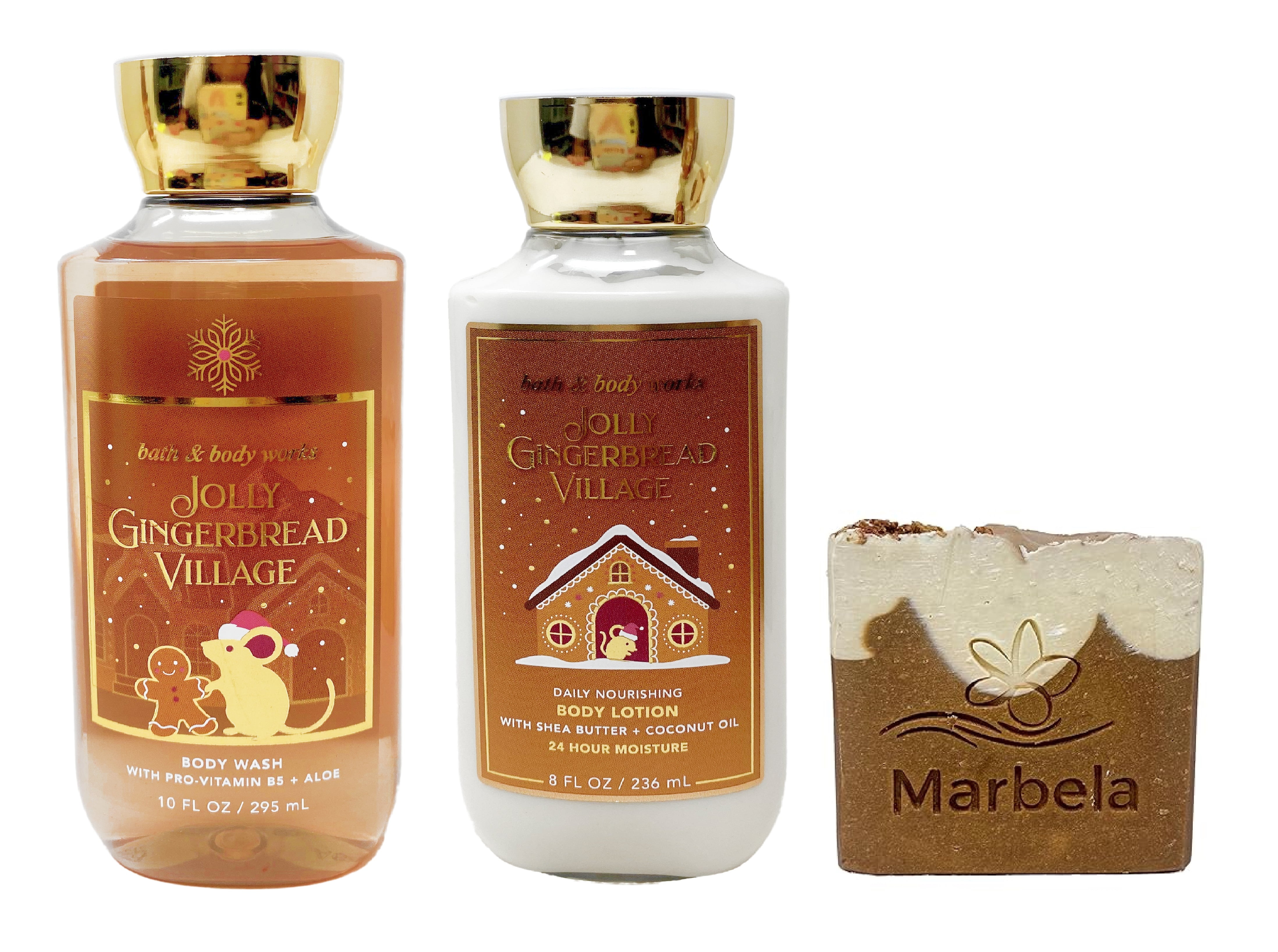 Bath & Body Works Jolly Gingerbread Village - Duo Gift Set - Body Wash ...