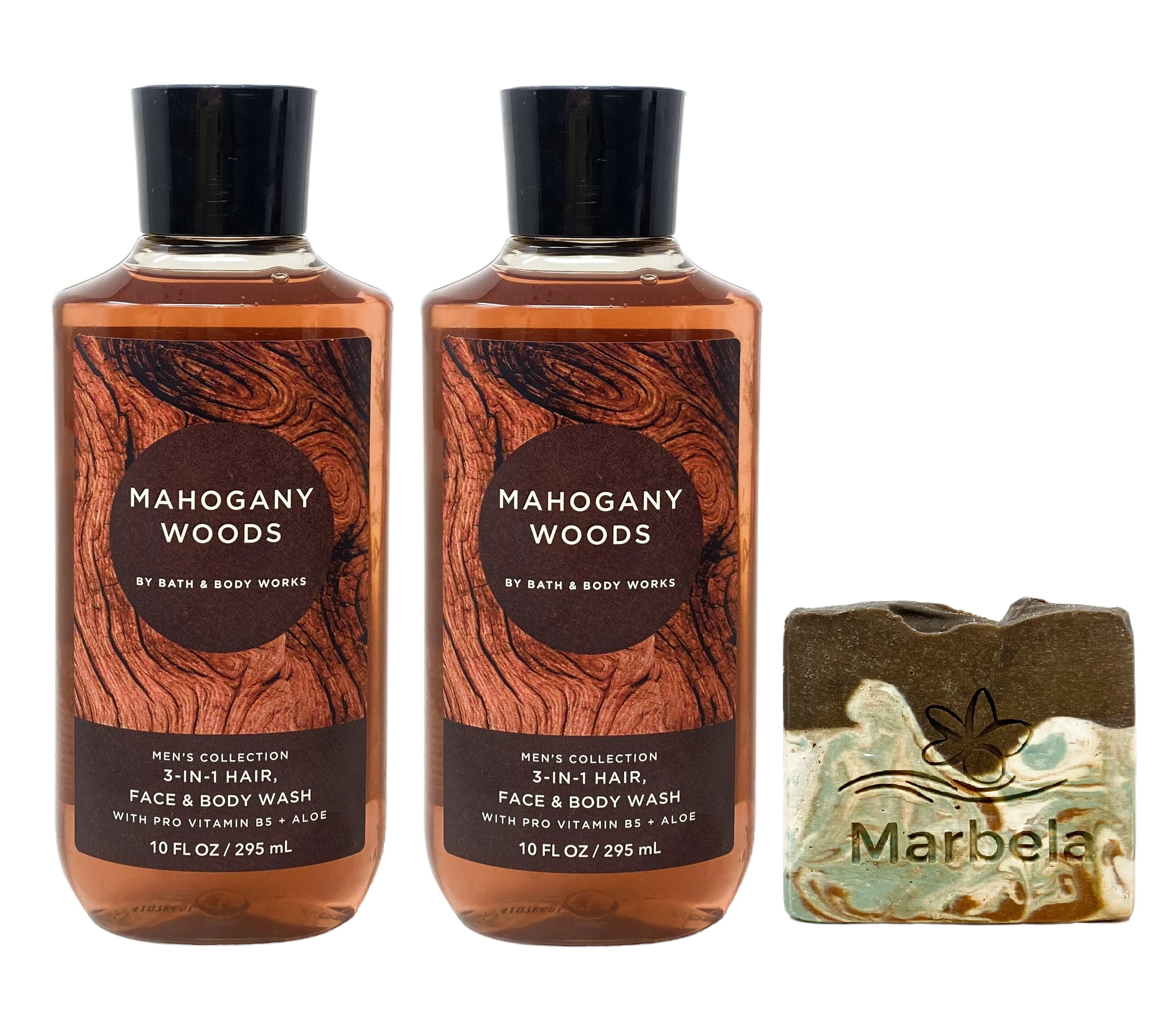 Bath & Body Works Men's Collection MAHOGANY WOODS 2 Pack 3-in-1 Hair ...