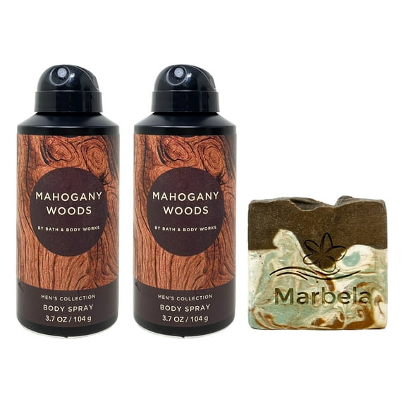 Bath & Body Works Men's Collection MAHOGANY WOODS 2 Piece Body Spray ...