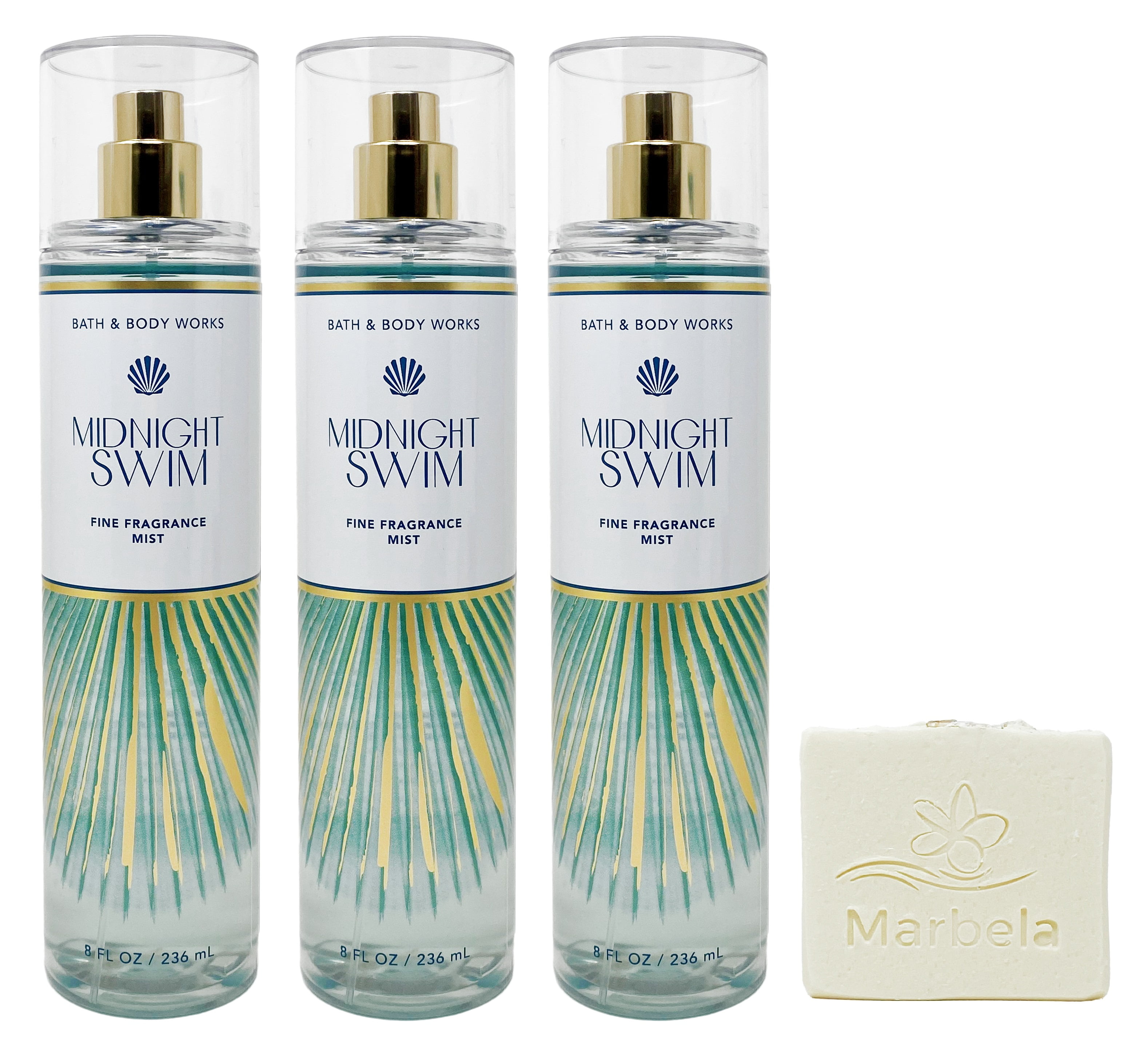 Bath & Body Works Midnight Swim - 3 Pack Of Fine Fragrance Mist With a ...