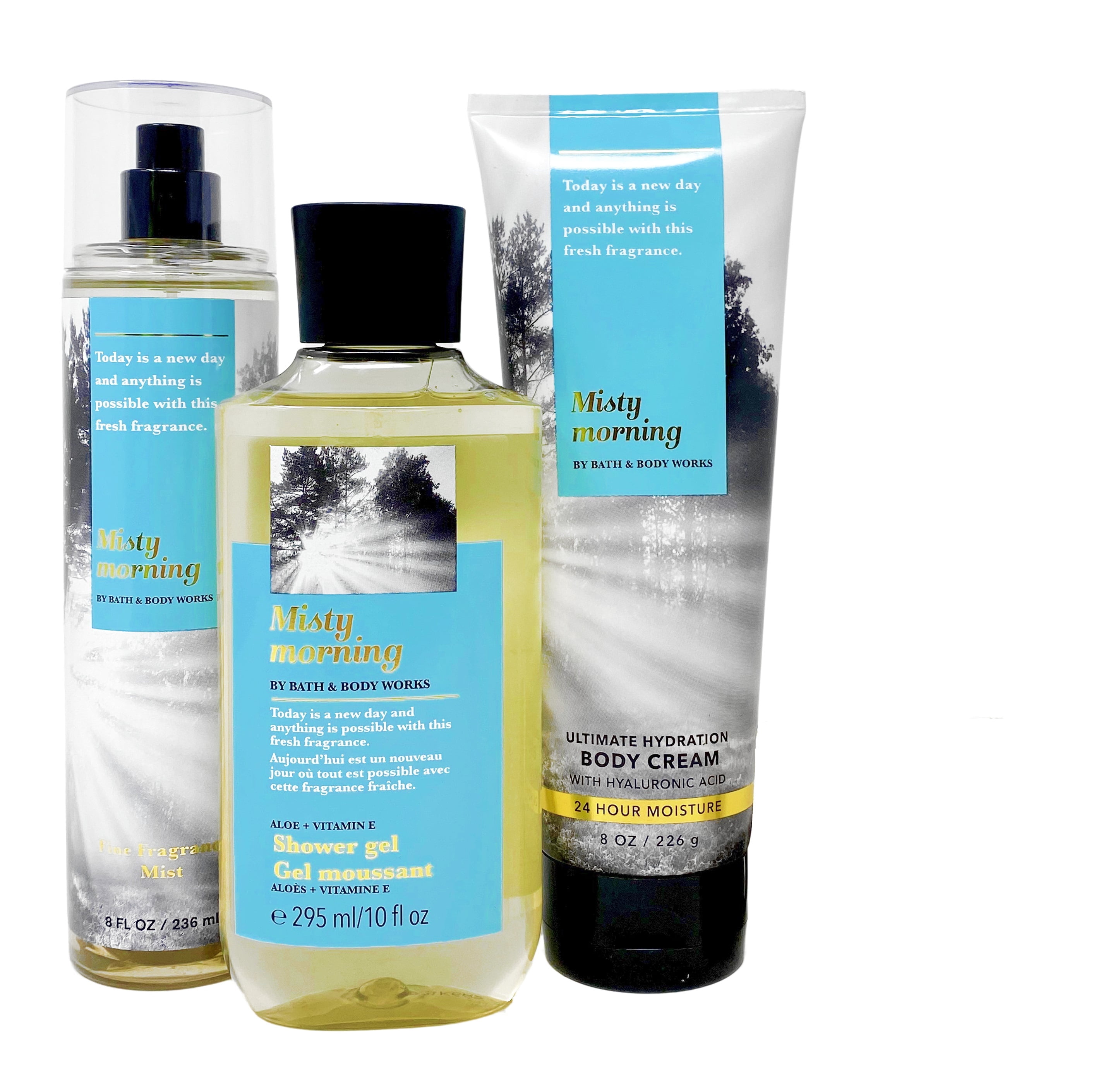 Bath & Body Works - Misty Morning Trio - Shower Gel, Fine Fragrance ...