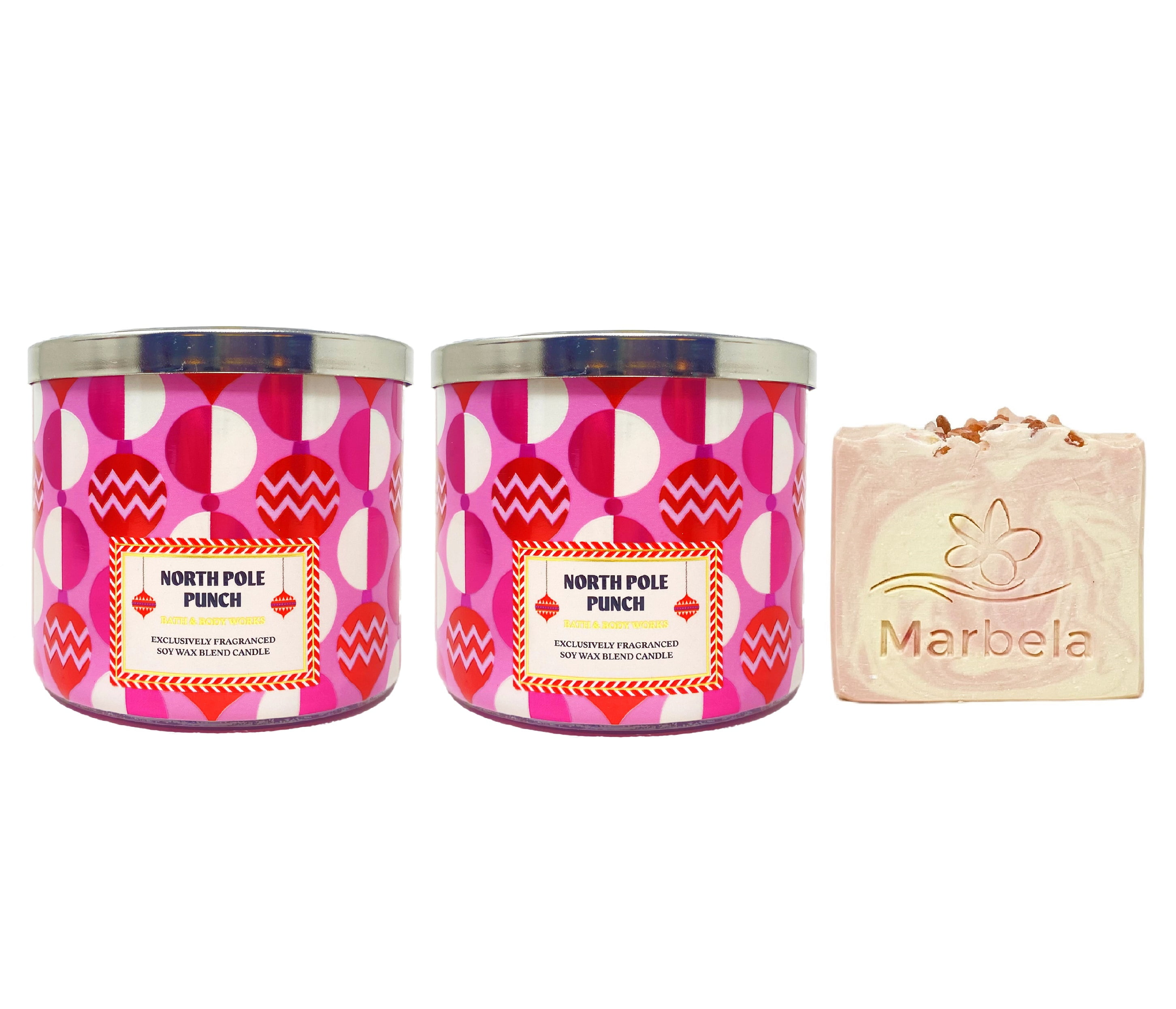 Bath & Body Works North Pole Punch 3-Wick Scented Candle with a Marbela ...