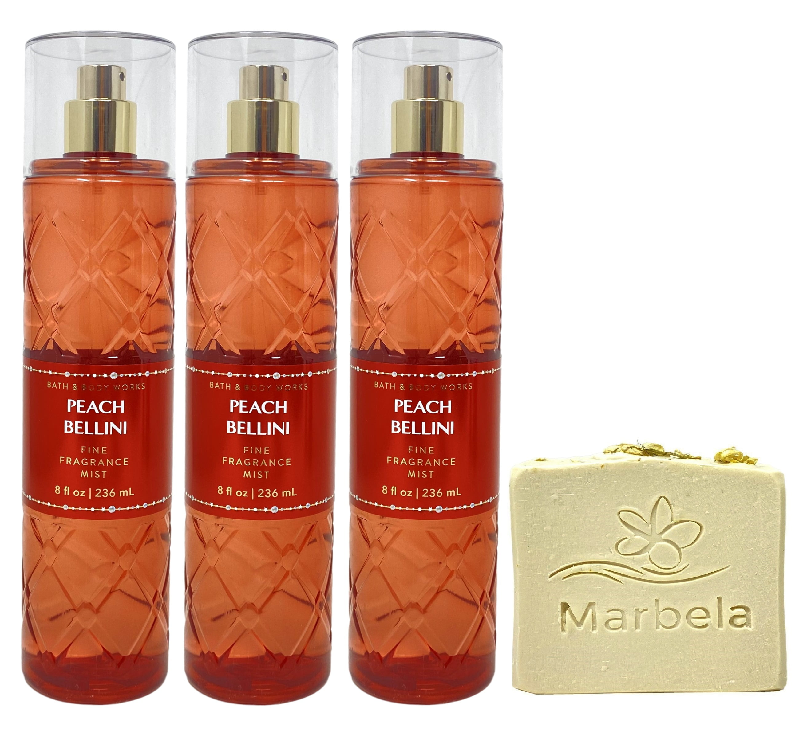 Bath & Body Works Peach Bellini 3 Pack Fragrance Mist Bundle with a ...