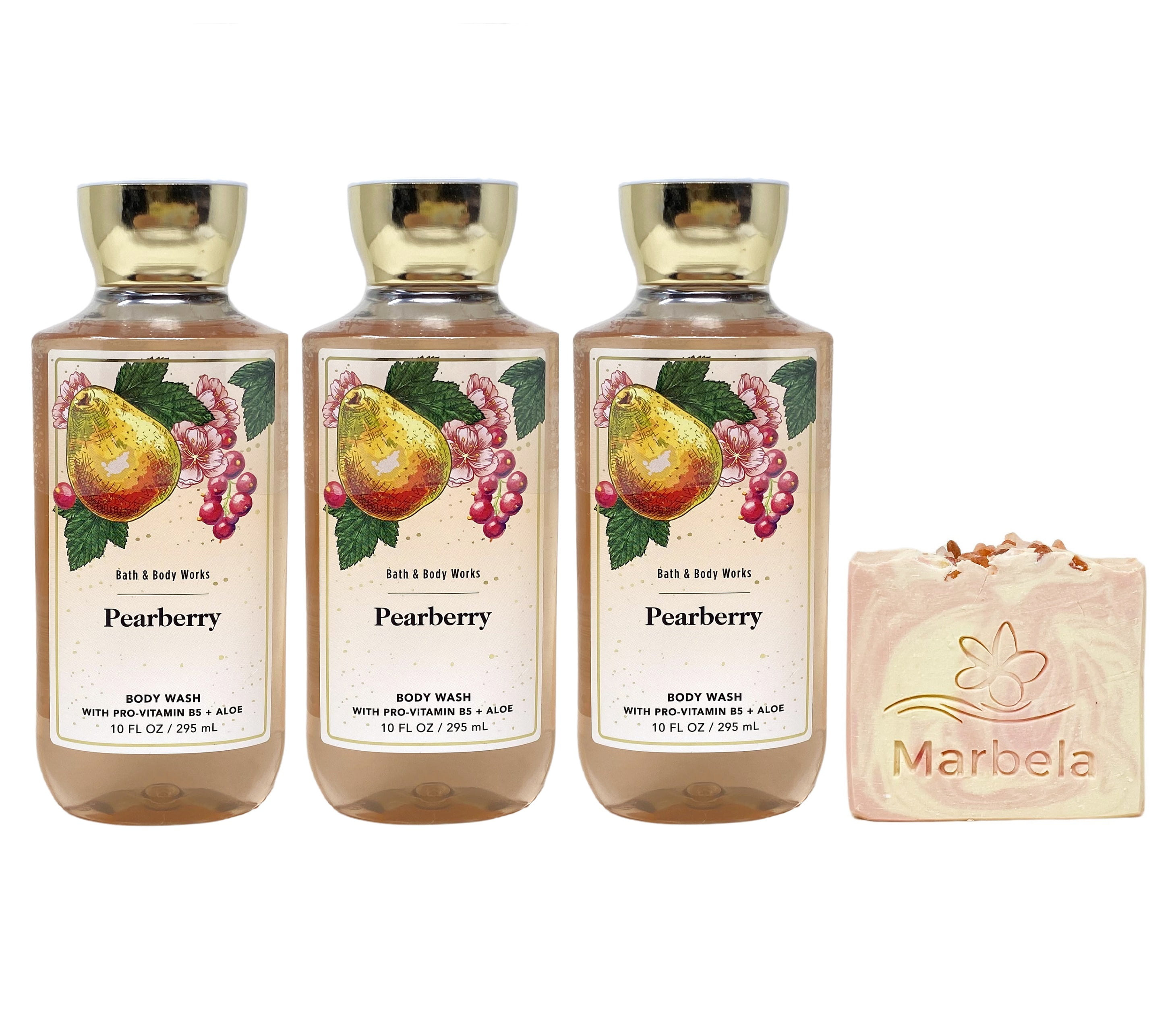 Bath & Body Works Pearberry 3 Pack Body Wash Bundle with a Himalayan ...