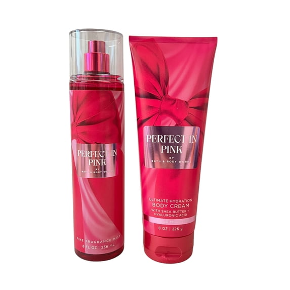 Bath & Body Works Perfect In Pink Fine Fragrance Mist & Body Cream 8 fl ...