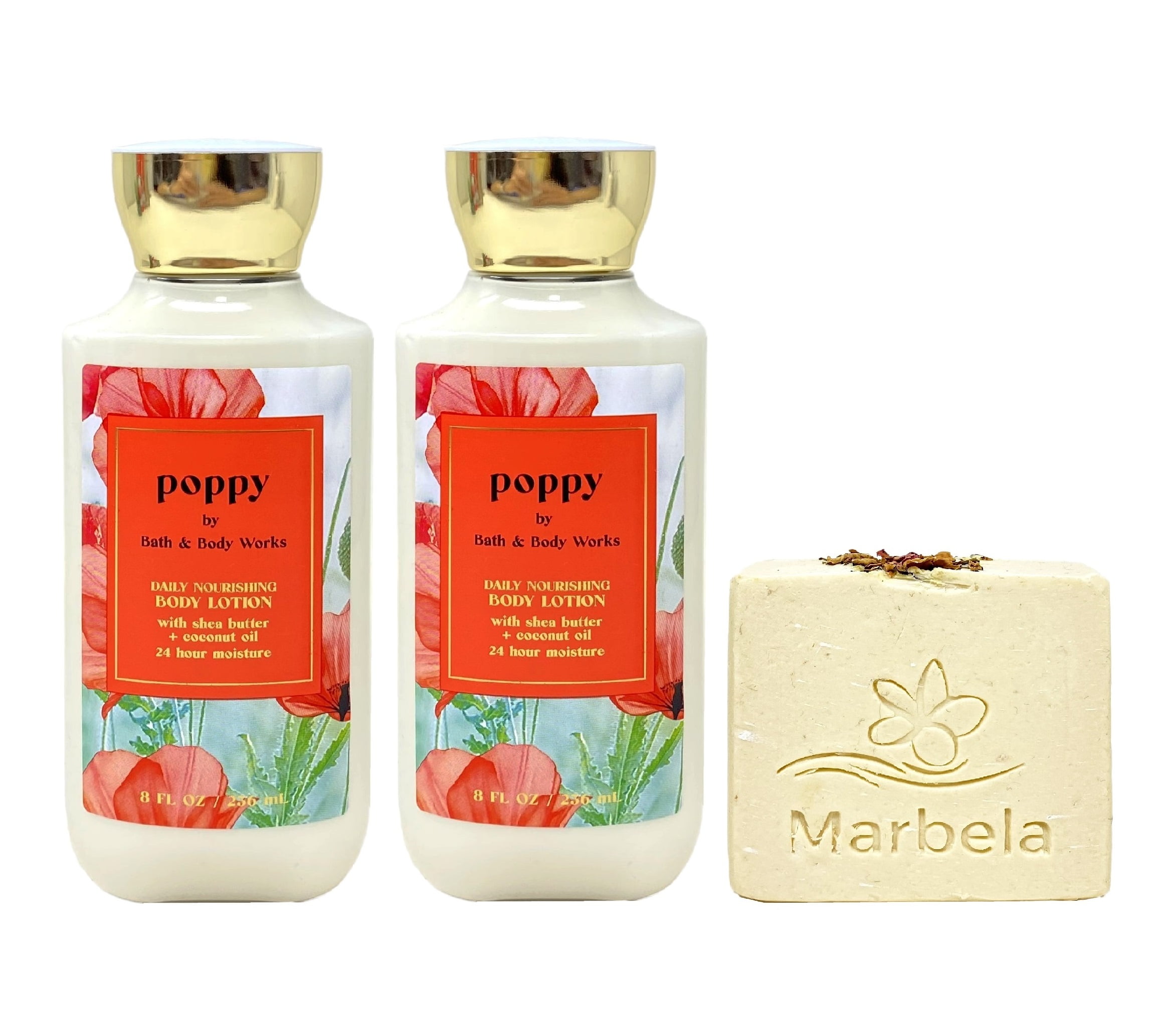 Bath & Body Works Poppy 2 Piece Daily Nourishing Body Lotion Value Pack ...