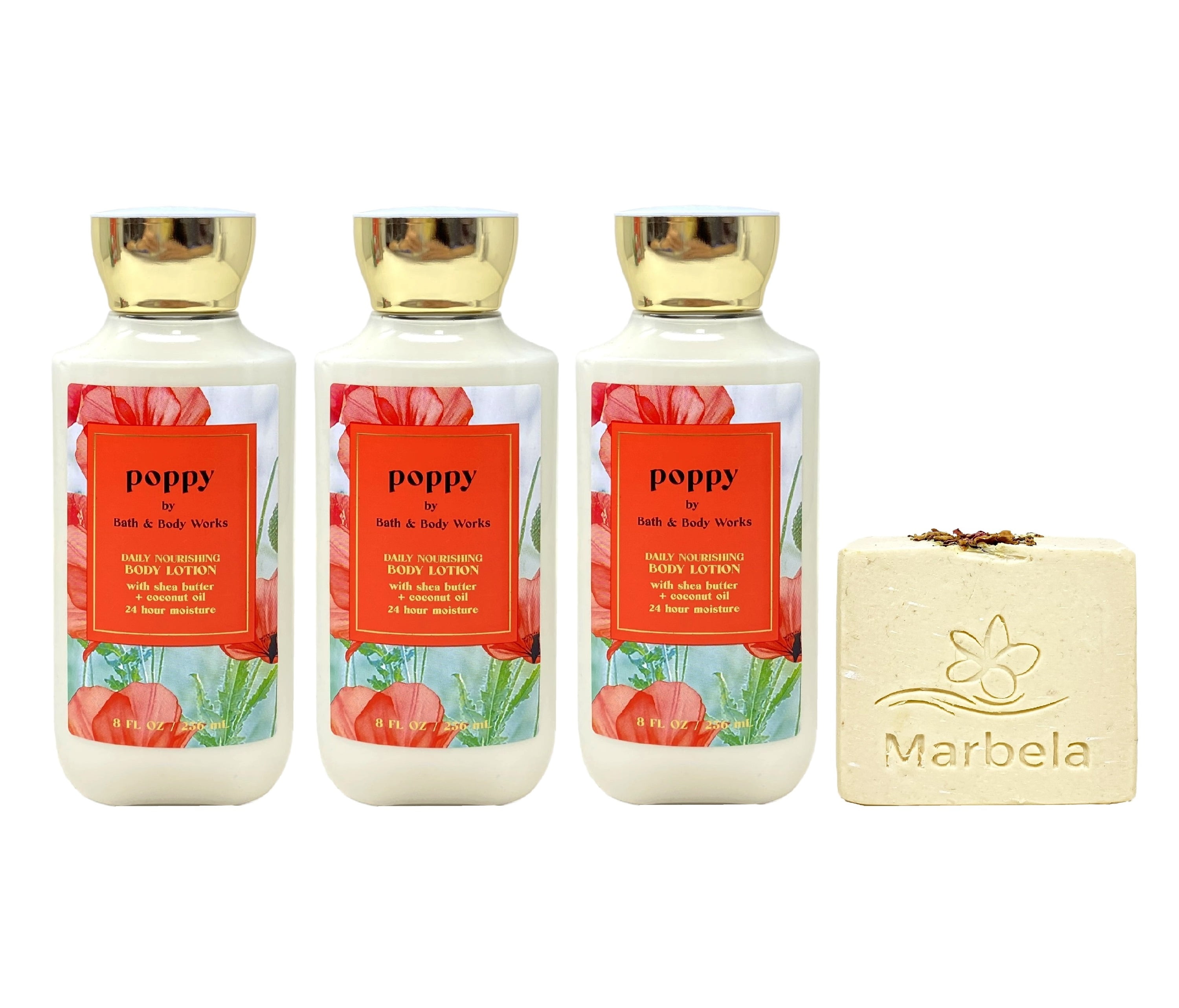 Bath & Body Works Poppy 3 Piece Daily Nourishing Body Lotion Value Pack ...