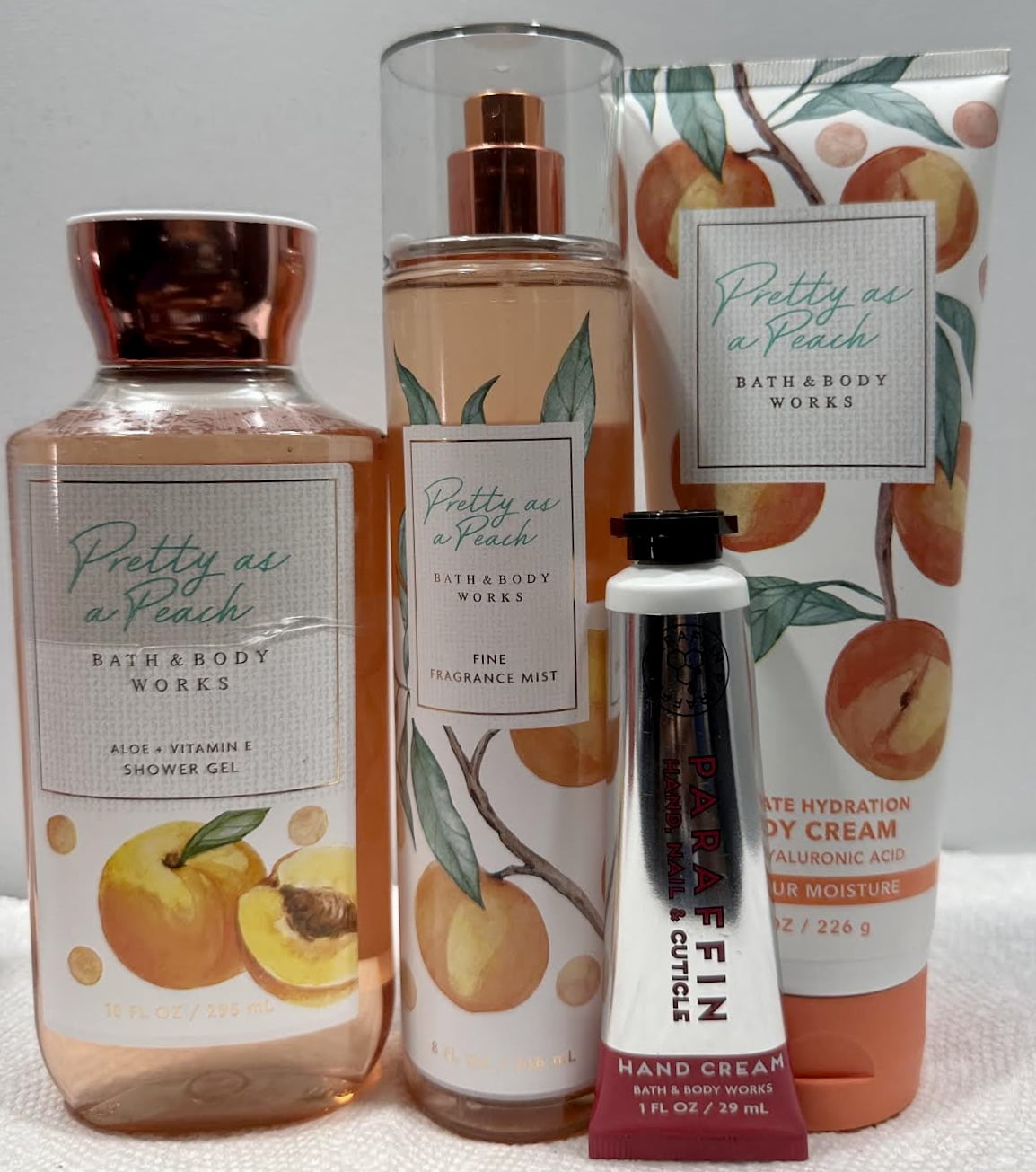 Bath & Body Works Pretty as a Peach 4 Piece Gift Set (Aloe + Vitamin E ...