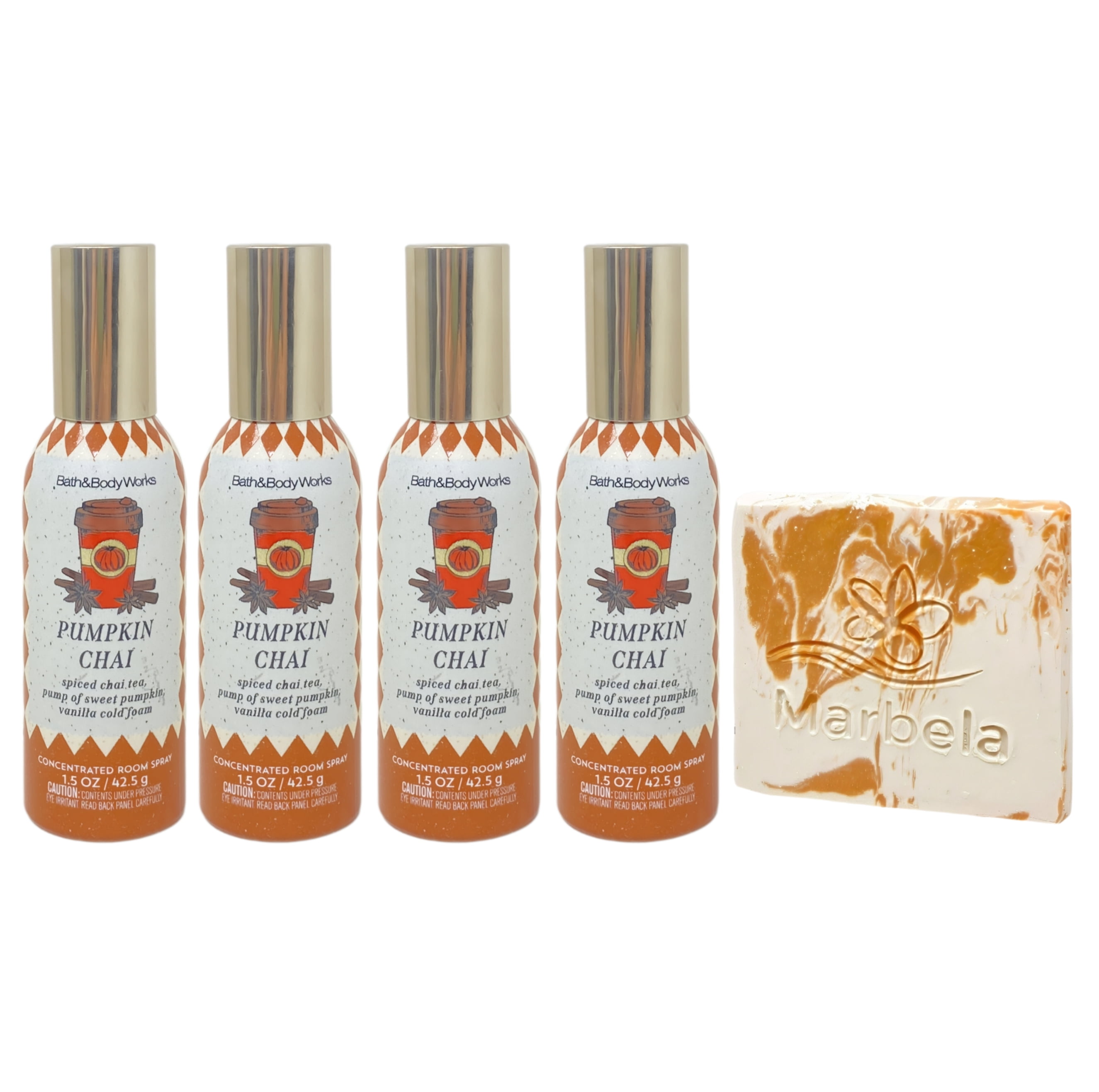 Bath & Body Works Pumpkin Chai - 4 Concentrated Room Sprays (1.5 oz ...
