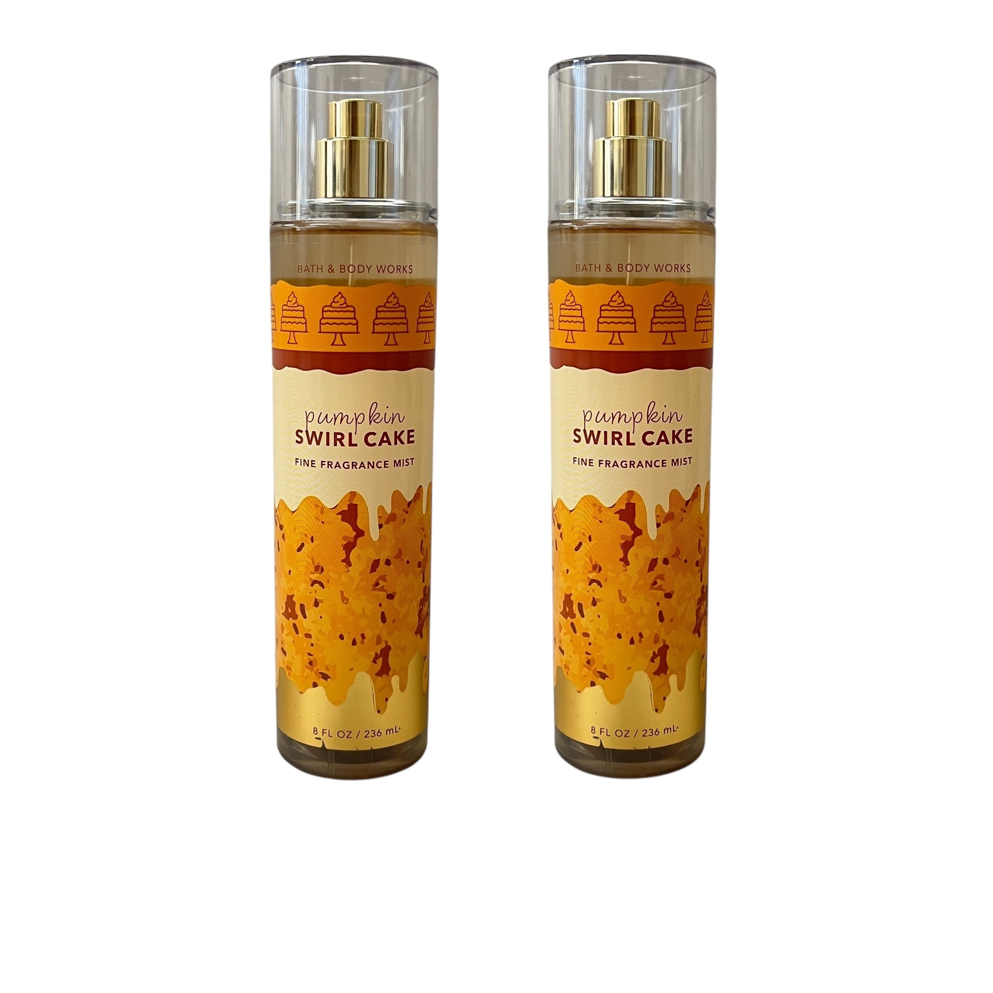 Bath & Body Works Pumpkin Swirl Cake Mist 8 fl oz 2 Pack - Walmart.com