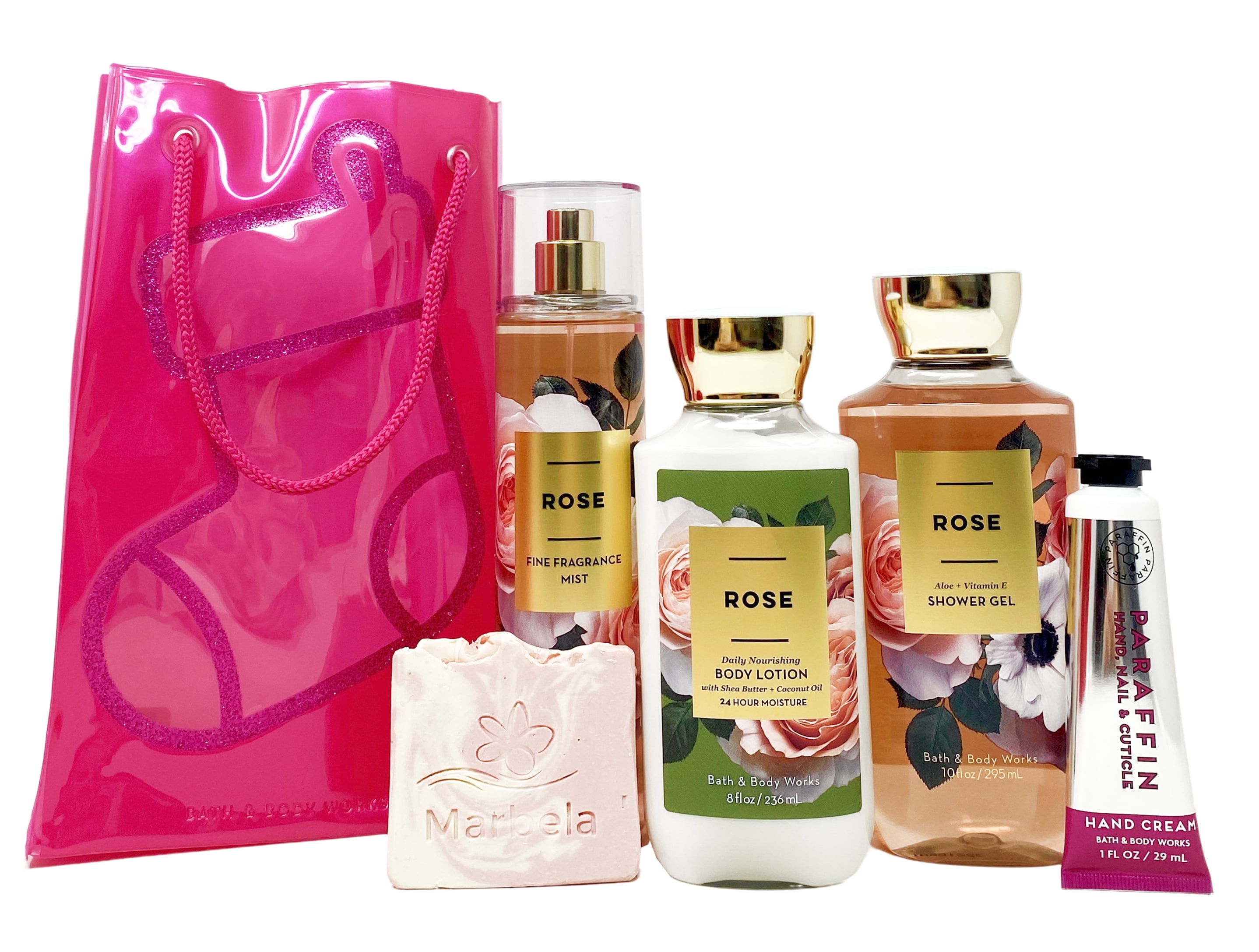 Bath & Body Works ROSE - Gift Bag Set - Fine Fragrance Mist, Shower Gel ...