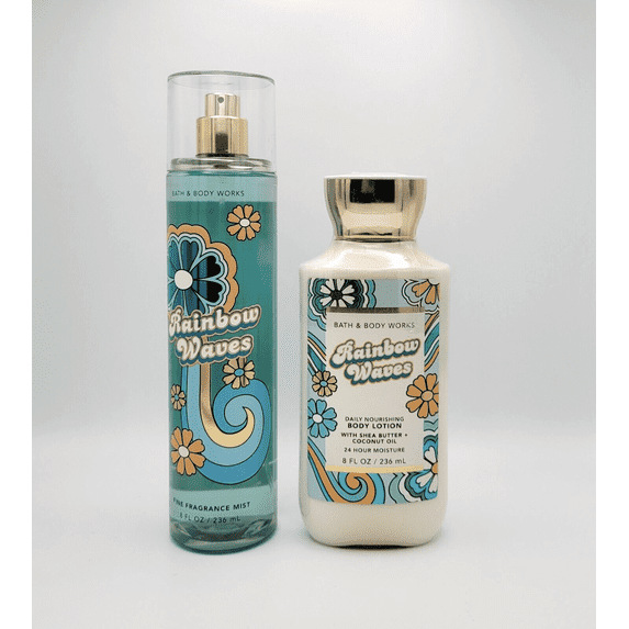 Bath & Body Works Rainbow Waves Body Mist & Body Lotion 8 fl oz Set of ...