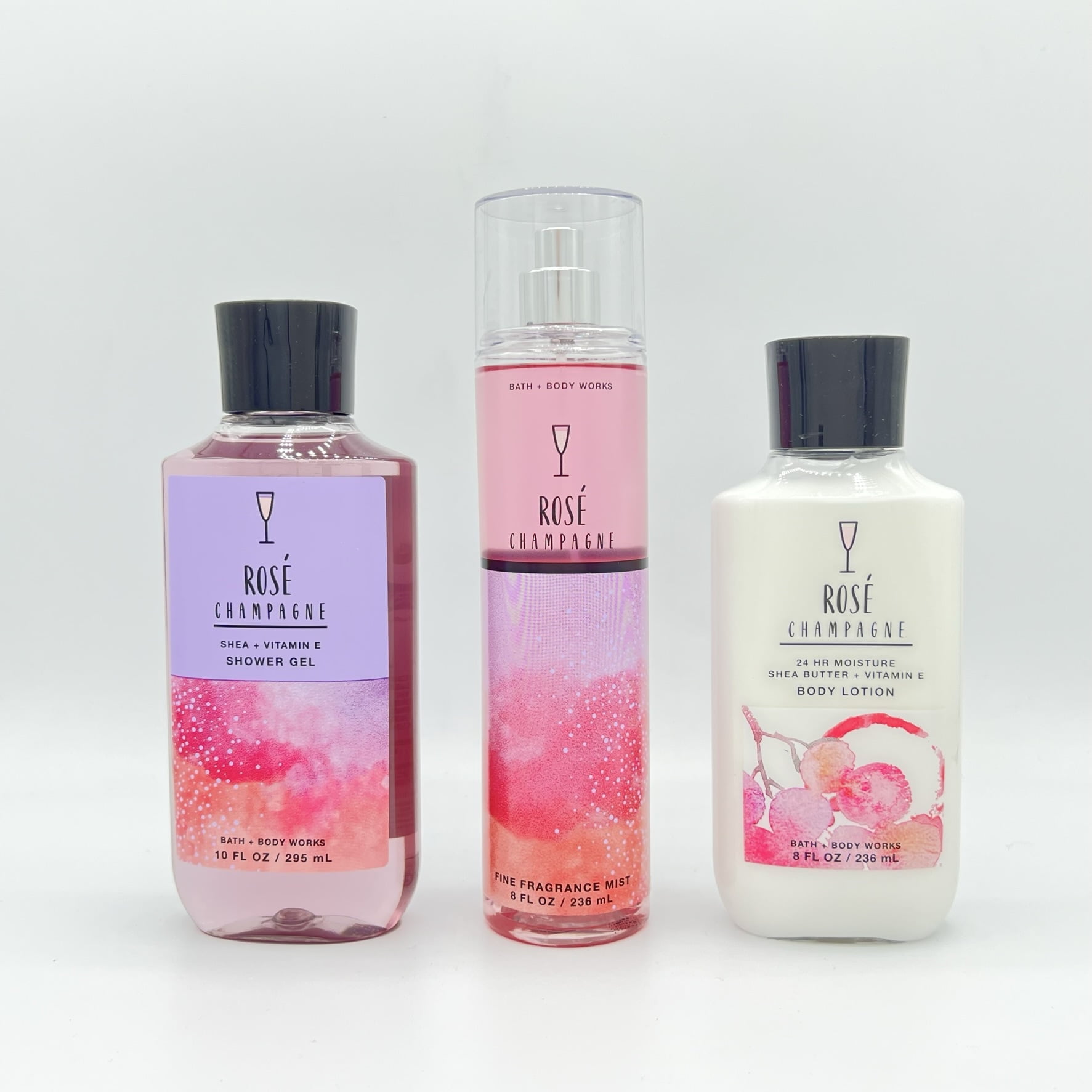 Bath And Body Works Rose Champagne 10oz Shower Gel 8oz Fine Fragrance