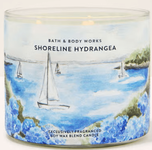 Bath & Body Works Shoreline Hydrangea Scented 3 Wick Candle 14.5 oz ...
