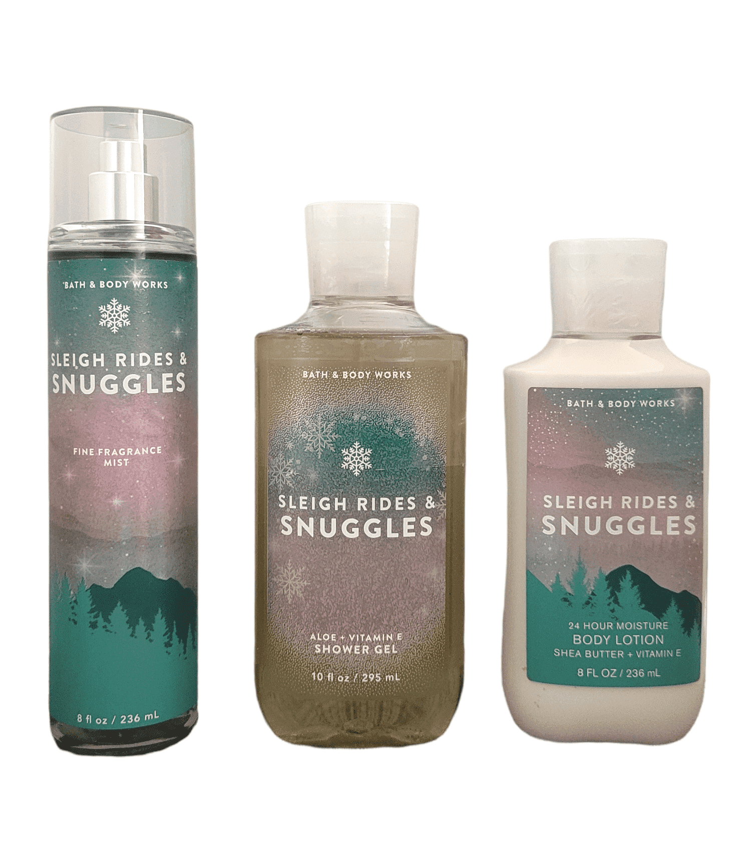 Bath & Body Works Sleigh Rides & Snuggles Set - Body Mist, Shower Gel ...