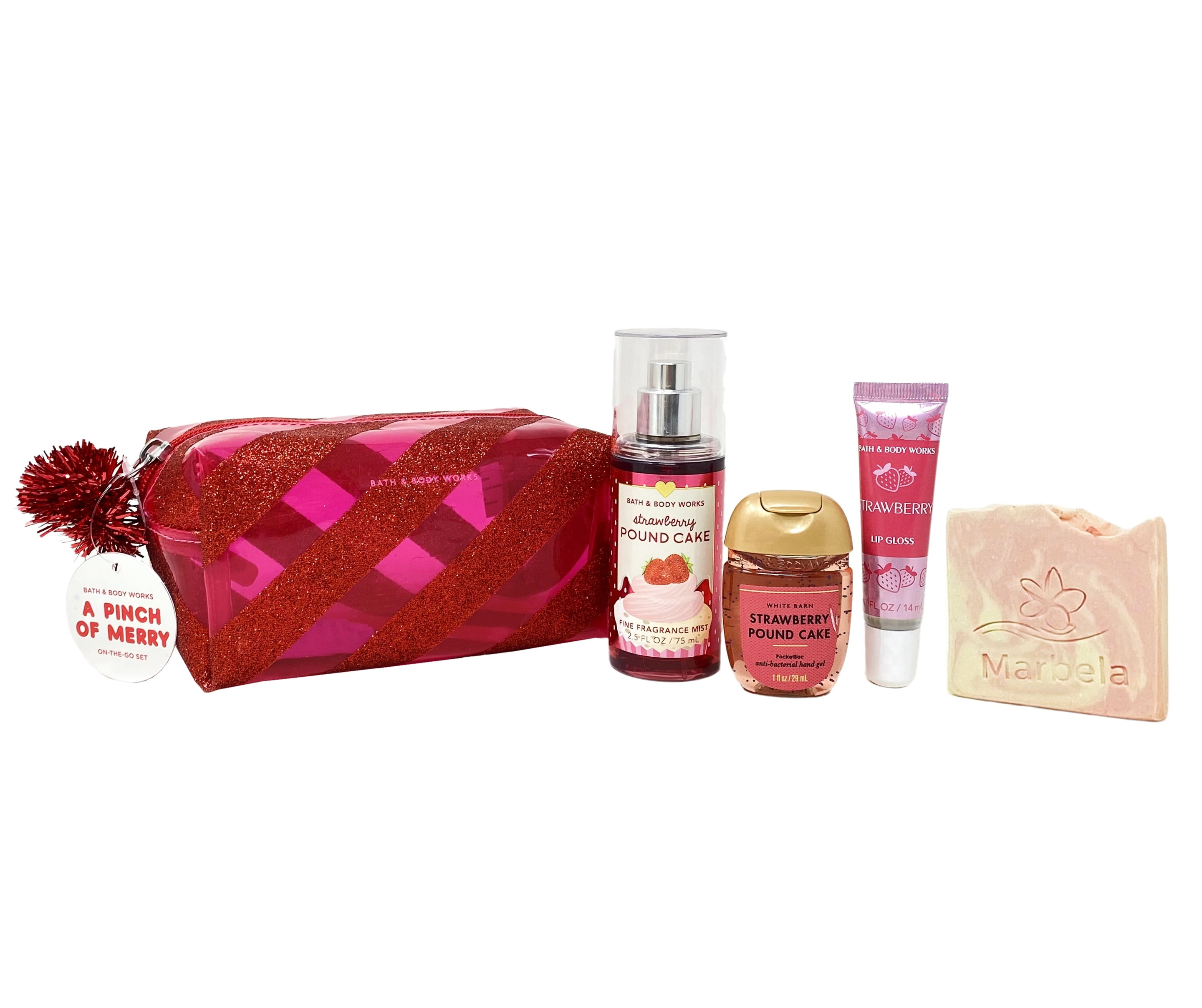 Bath & Body Works Strawberry Pound Cake Mini Gift Bag Trio - Fragrance ...