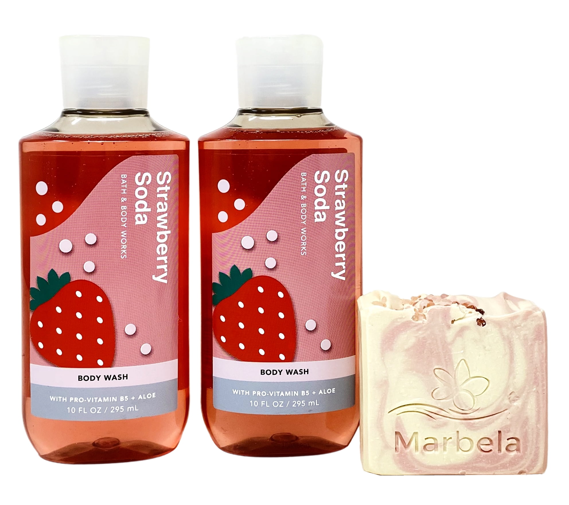 Bath & Body Works Strawberry Soda 2 Pack Body Wash Bundle with a ...