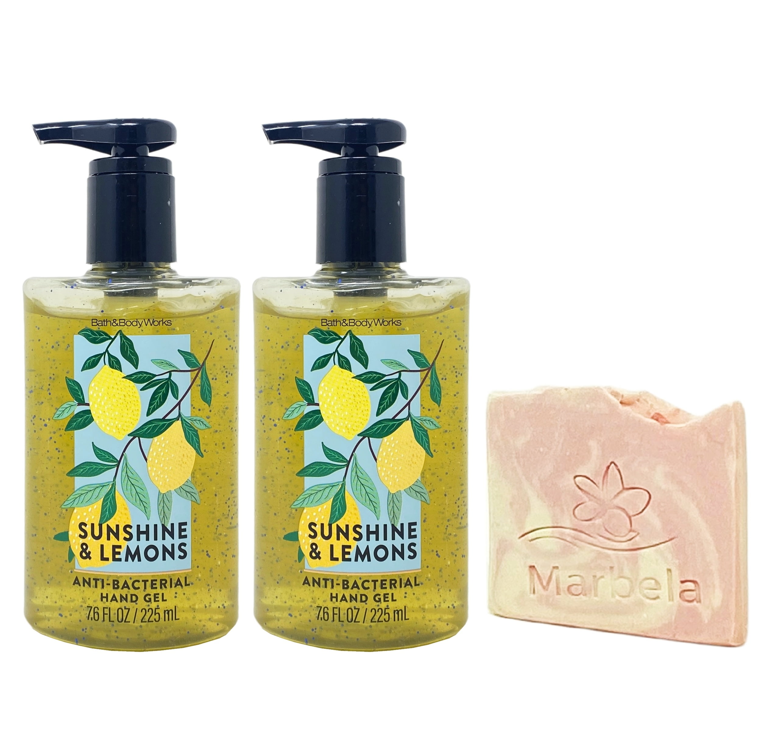 Bath & Body Works Sunshine & Lemons 2 Pack Hand Gel Bundle with a Himalayan Salts Springs Sample ...