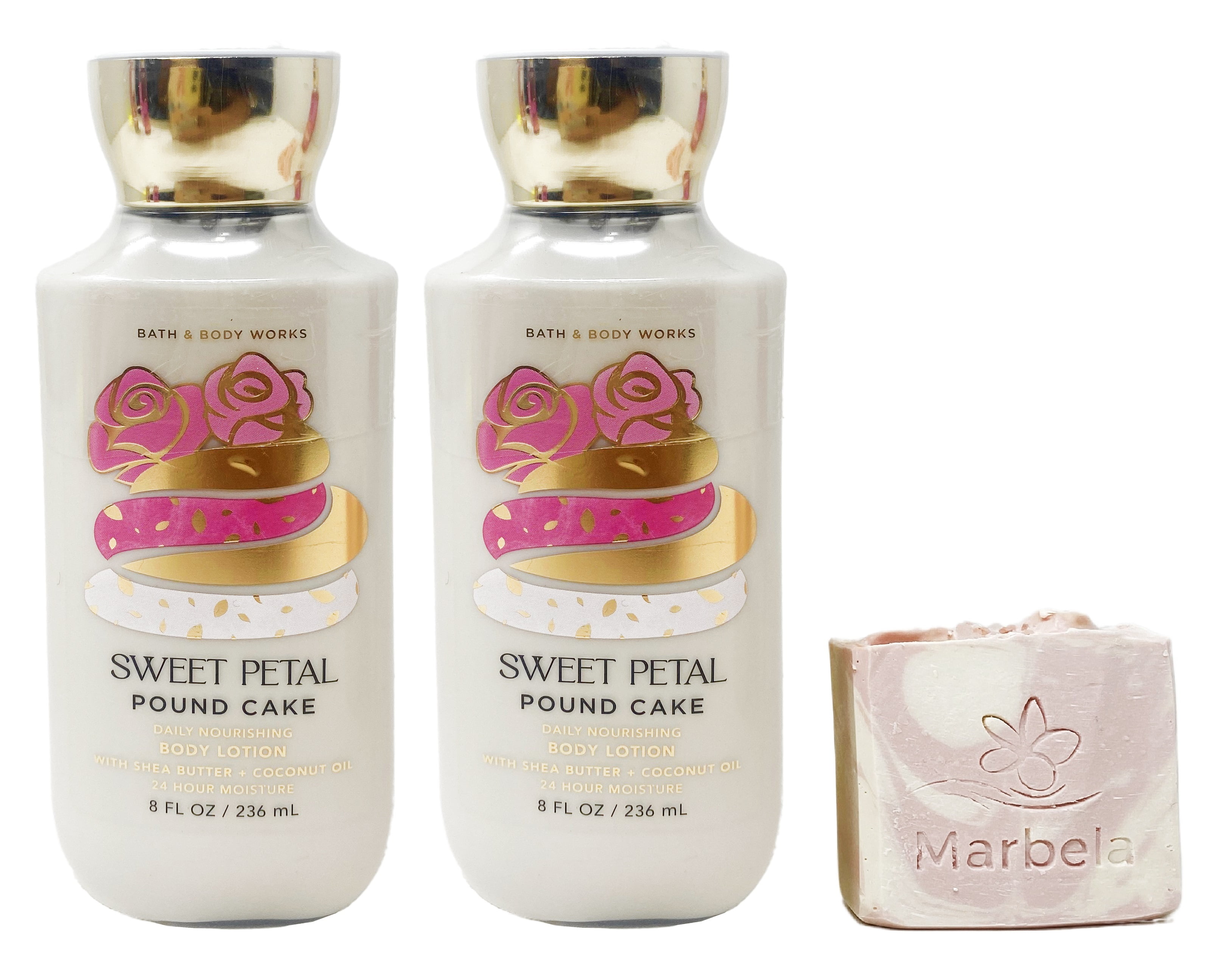 Bath & Body Works Sweet Petal Pound Cake - 2 Pack Of Body Lotion with a ...