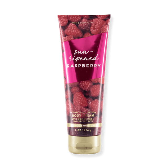 Bath & Body Works Ultra Shea Cream, Sun-Ripened Raspberry, 8 Oz, 24-Hr ...