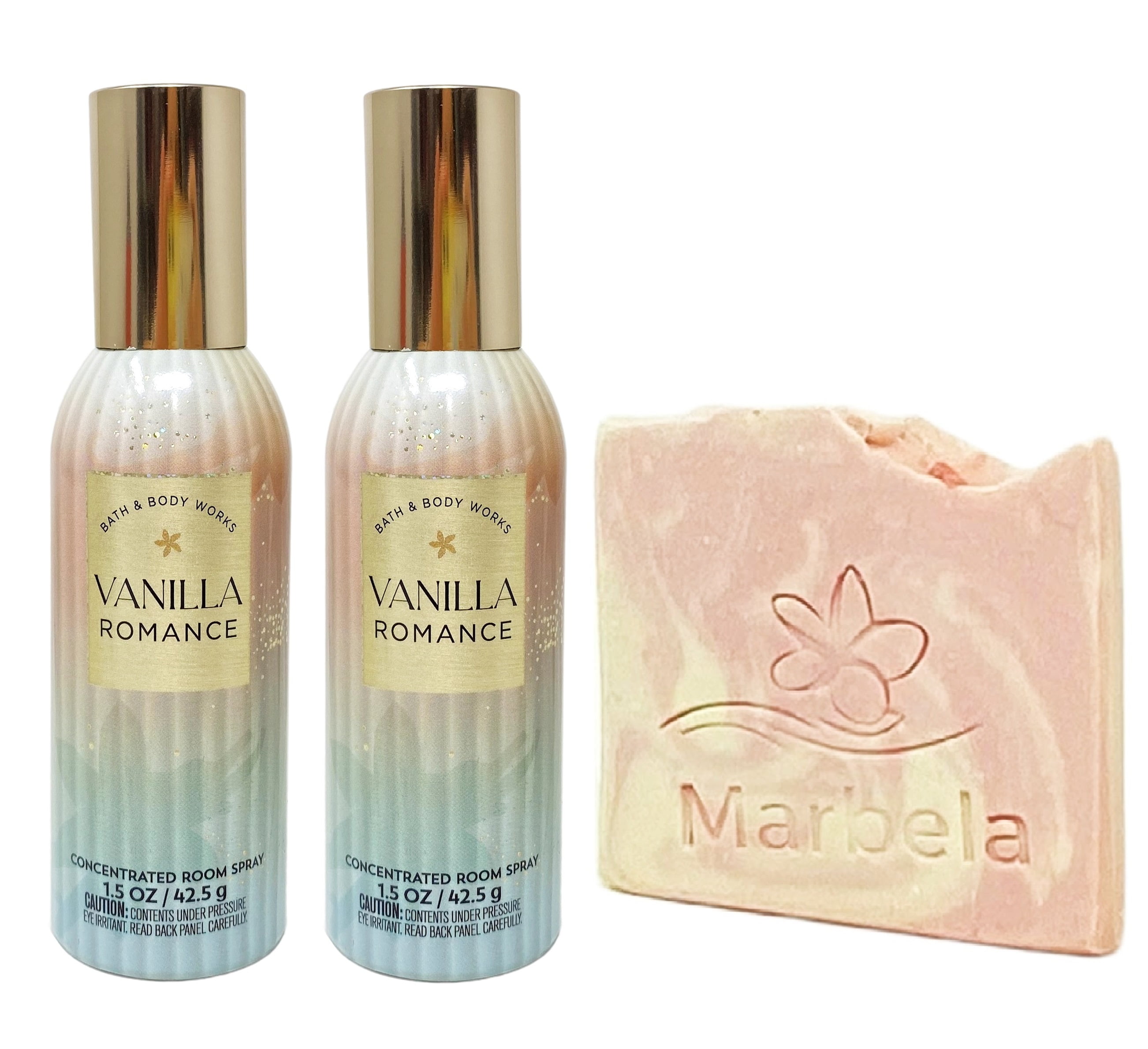 Bath & Body Works Vanilla Romance 2 Pack Concentrated Room Spray Bundle ...