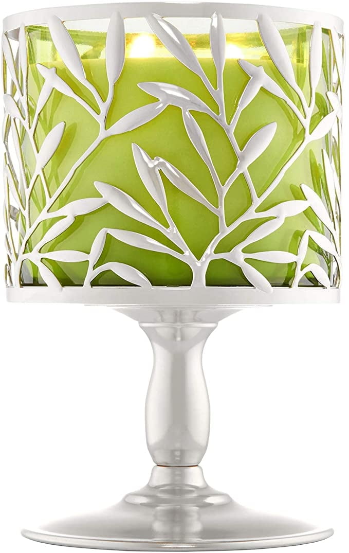 Bath and Body Works Silver Vine Leaf Pedestal for Three Wick Candles ...