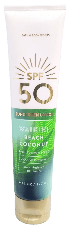 Bath & Body Works Waikiki Beach Coconut Sunscreen Lotion SPF 50 - 6 fl ...