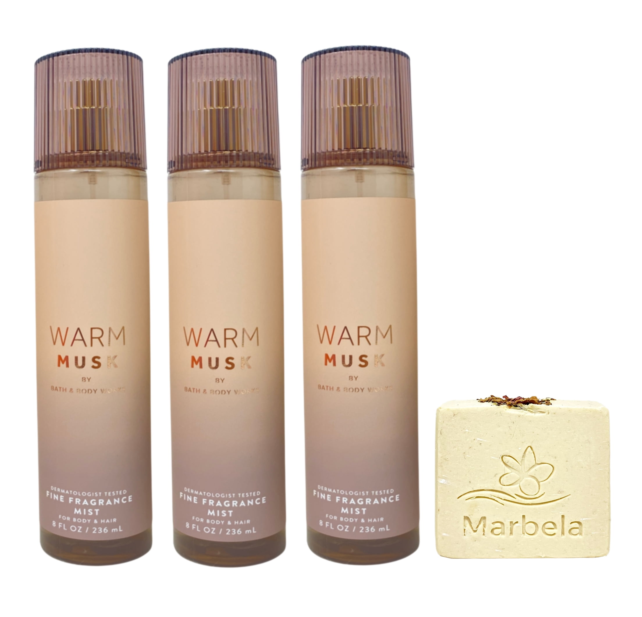 Bath & Body Works Warm Musk 3 Fine Fragrance Mists with a Creamy Rose ...