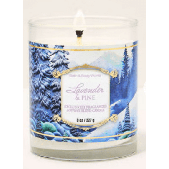 Bath & Body Works White Barn 8 Oz Lavender & Pine Scented Single Wick ...