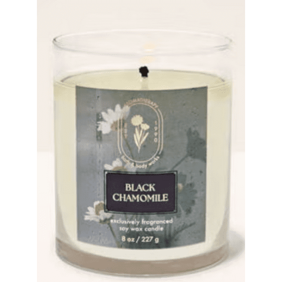 Bath & Body Works White Barn 8 oz Black Chamomile Scented Single Wick ...