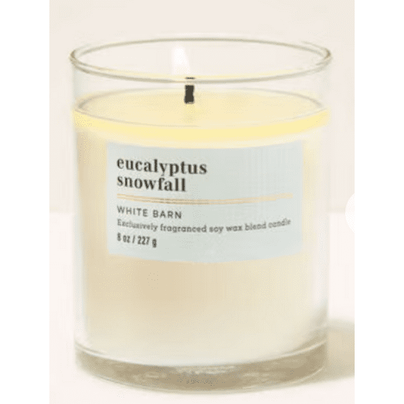 Bath & Body Works White Barn 8 oz Eucalyptus Snowfall Scented Single ...