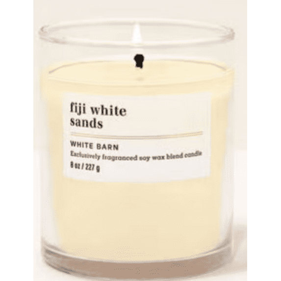 Bath & Body Works White Barn 8 oz Fiji White Sands Scented Single Wick ...